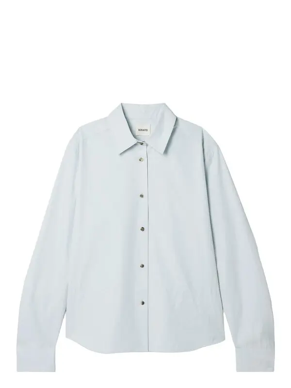 Khaite Argo Cotton-poplin Shirt - Blue