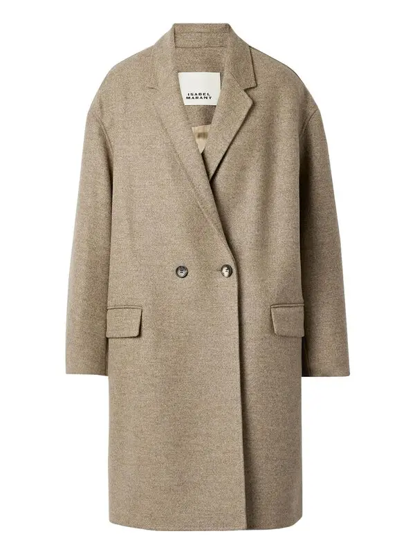 Isabel Marant Efegozi Double-breasted Wool Coat - Green
