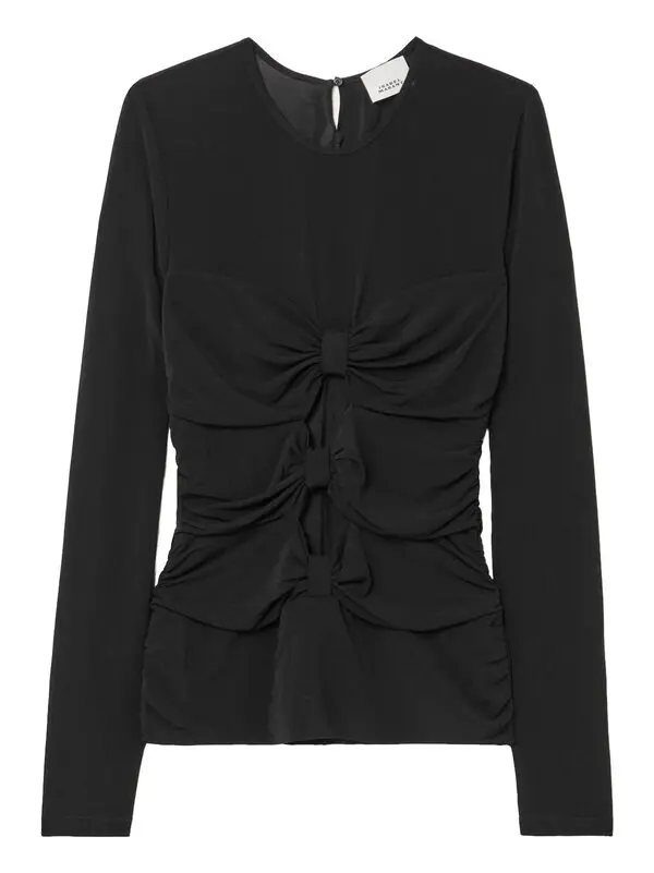 Isabel Marant Gladice Bow-detailed Cutout Top - Black