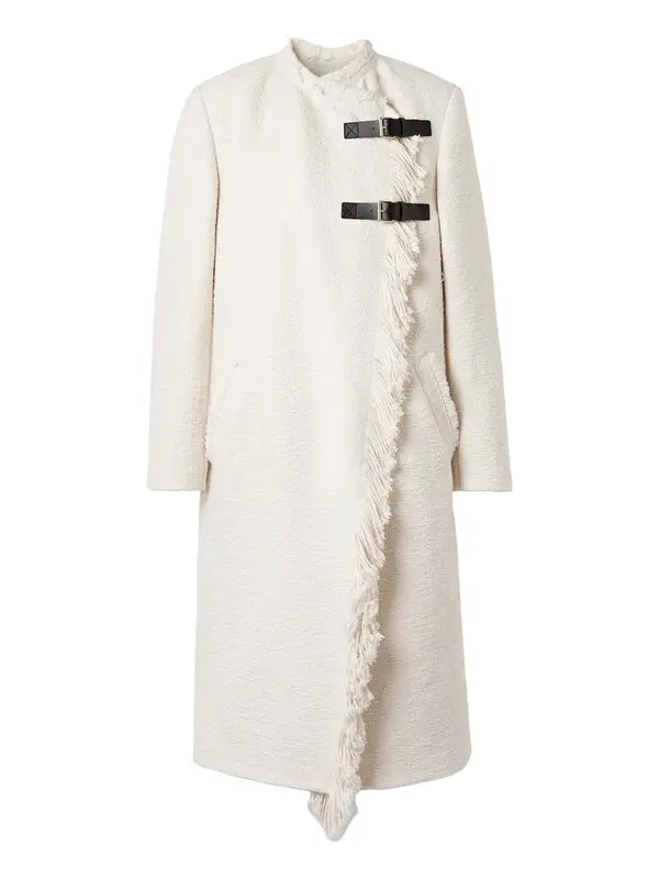 Isabel Marant Gameia Fringed Cotton And Linen-blend Coat - Ecru