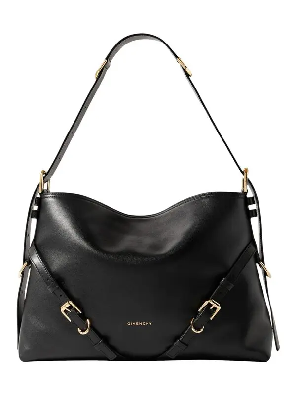 Givenchy Voyou Medium Leather Shoulder Bag - Black