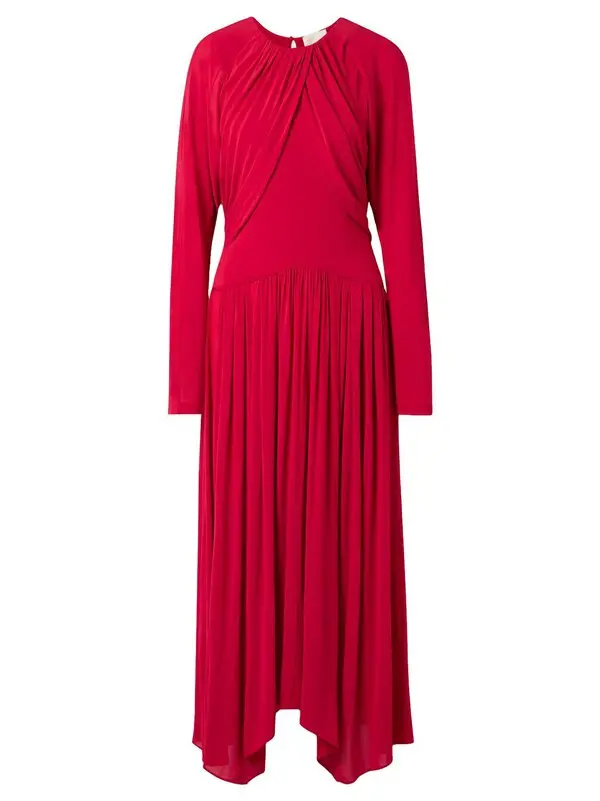 Isabel Marant Galina Asymmetric Draped Stretch-jersey Dress - Red