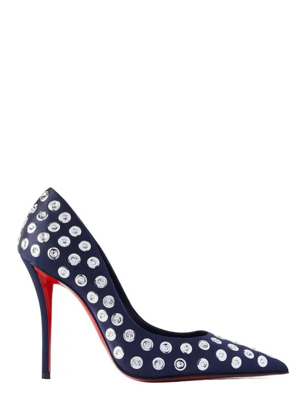 CHRISTIAN LOUBOUTIN Miss Z Boum Boum 100 Embellished Pumps - Blue