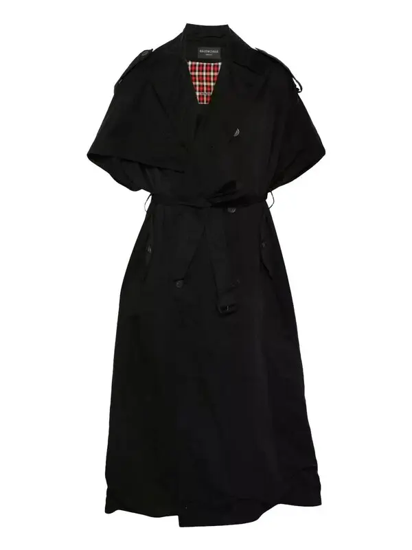 Balenciaga Belted Trench Coat - Black