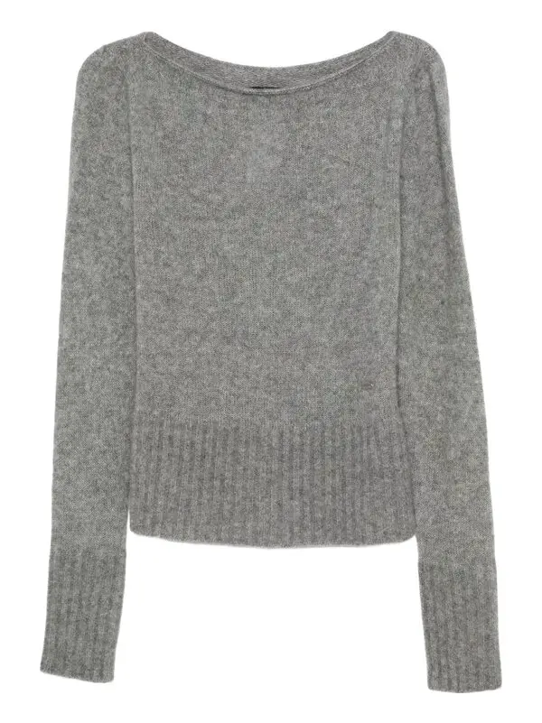 TOM FORD Boat-neck Cashmere-silk Blend Sweater - Grey