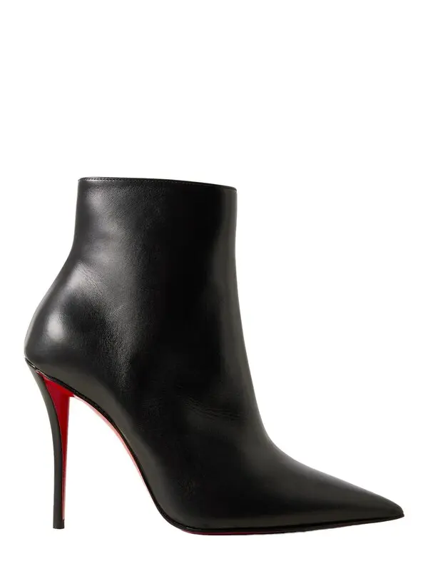 CHRISTIAN LOUBOUTIN Miss Z 100 Leather Ankle Boots - Black