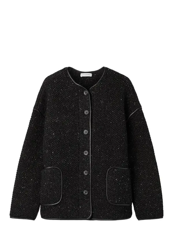 Altuzarra Medrano Honeycomb-knit Wool-blend Jacket - Black