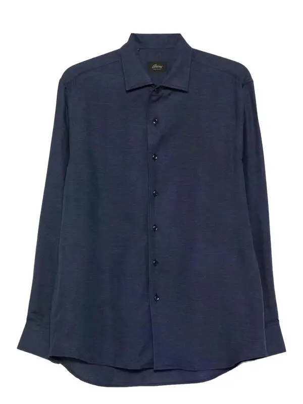 Brioni Long-sleeve Button-fastening Shirt - Blue