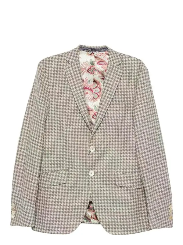Etro Houndstooth Pattern Jacket - Neutrals