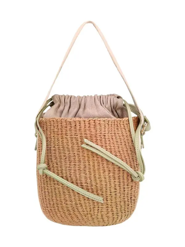 Chloé Small Woody Woven Bucket Bag - Neutrals