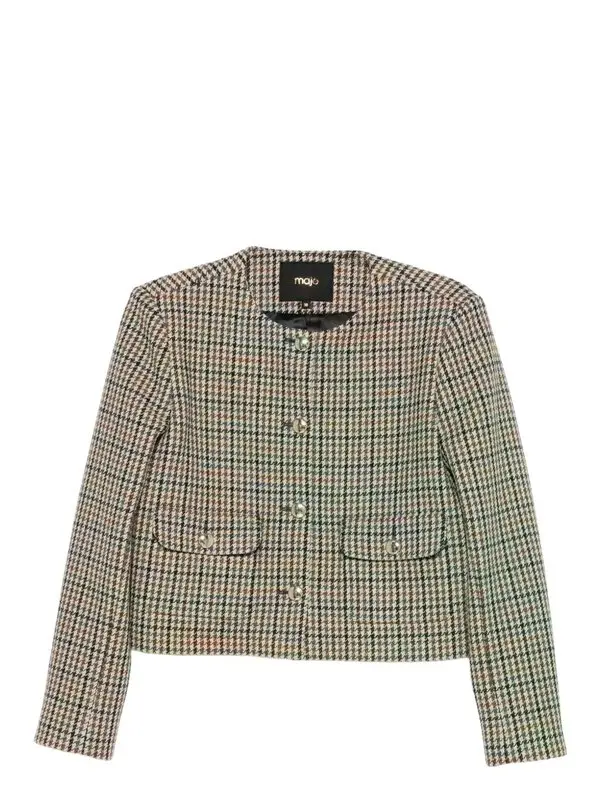 Maje Houndstooth Jacket - Neutrals