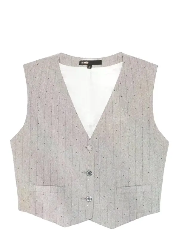 Maje Pinstriped Vest - Grey
