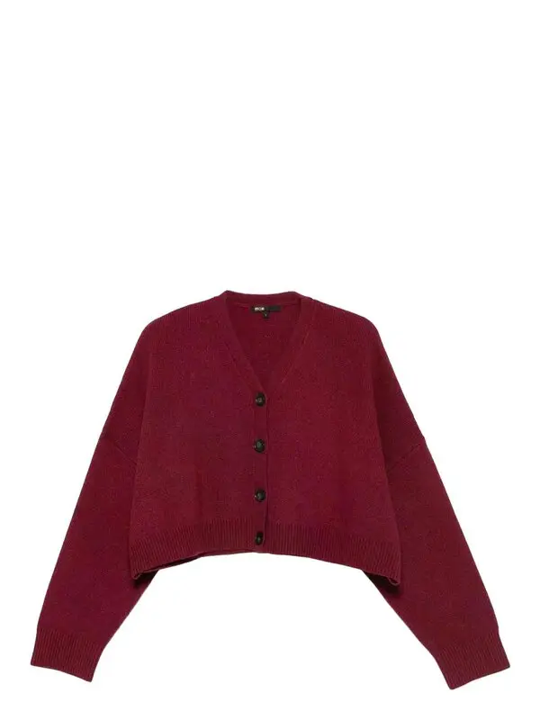 Maje Cropped Cardigan - Red
