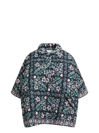 Antik Batik Floral-print Quilted Cape - Black