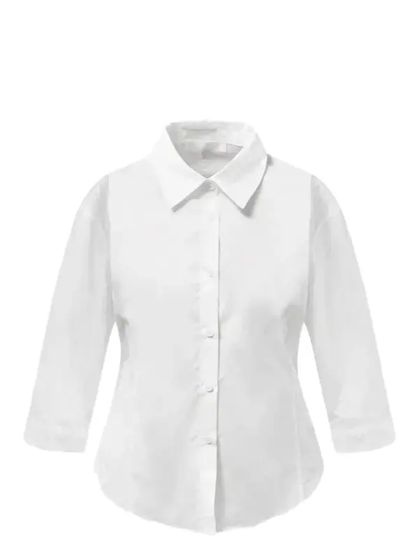 AMOMENTO Three-quarter Sleeve Shirt - White
