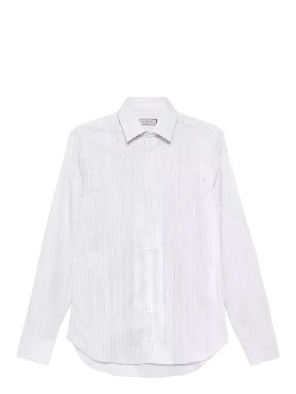 Canali Pinstripe Long-sleeve Shirt - Grey