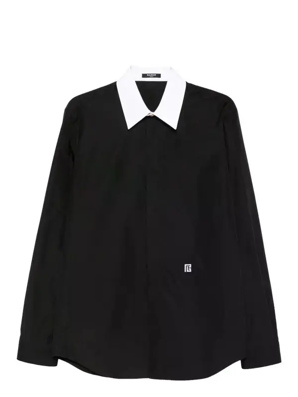 Balmain Contrast-collar Shirt - Black