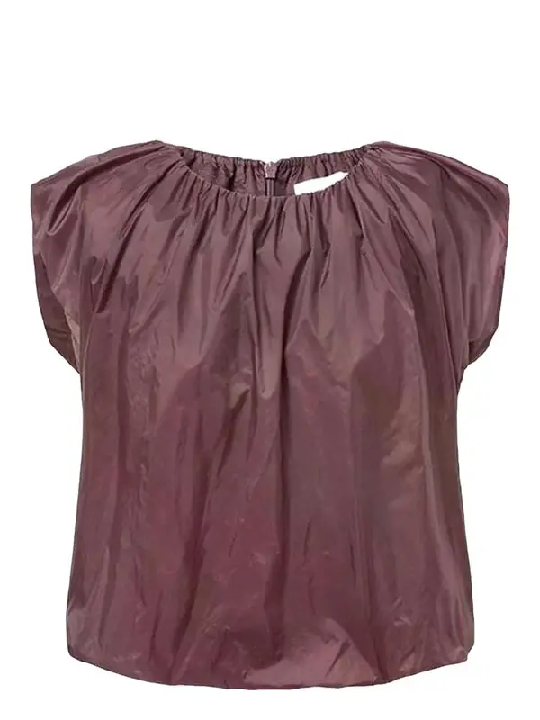 AMOMENTO Ruched-detailing Top - Purple