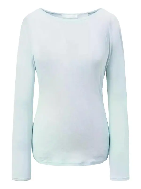 AMOMENTO Boat Neck Top - Blue