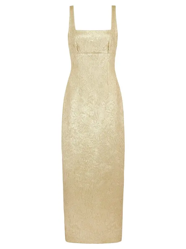 EMILIA WICKSTEAD Micheline Metallic Cloqué Gown - Gold