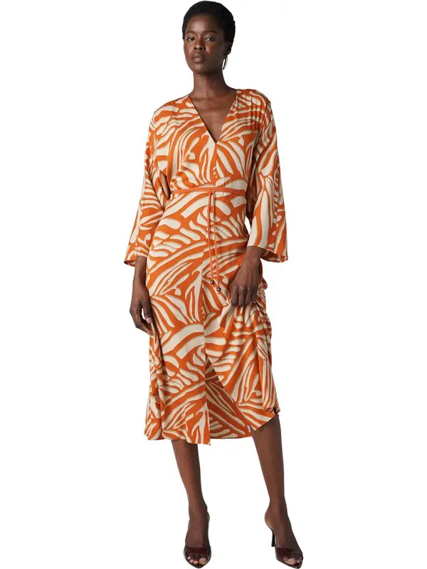 Diane Von Furstenberg Sadie Dress - Savanna Shadow Burnt Ochre