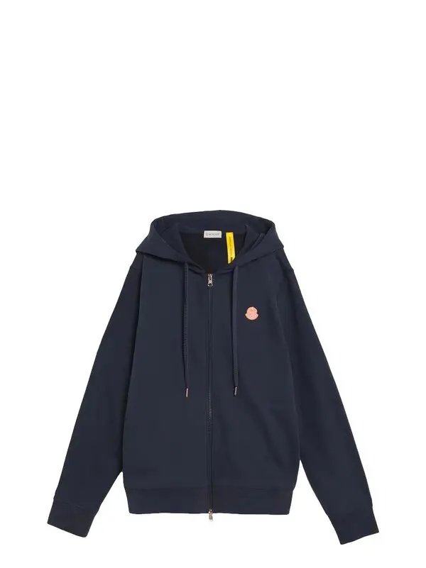 Moncler Full-zip Cotton Hoodie - Blue