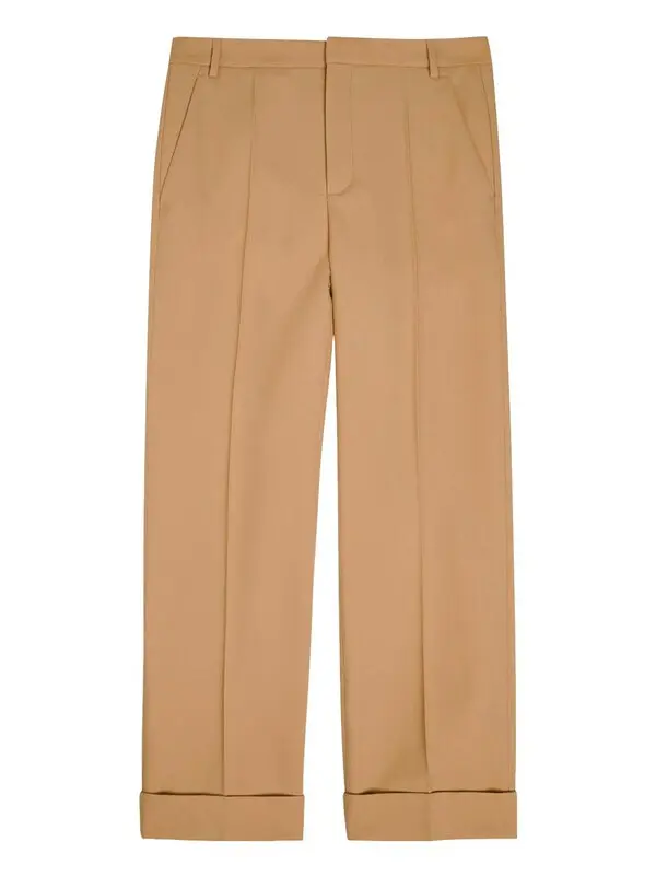 Valentino Garavani Wool Gabardine Trousers - Camel