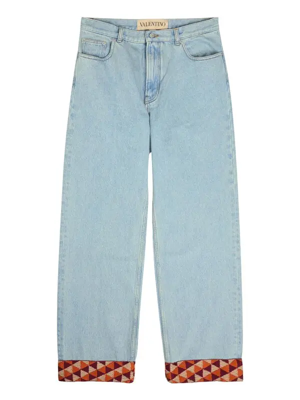 Valentino Garavani Turn-up Straight-leg Jeans - Denim