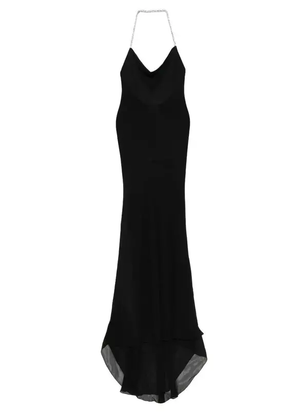 ATU BODY COUTURE Embellished Halter Maxi Dress - Black