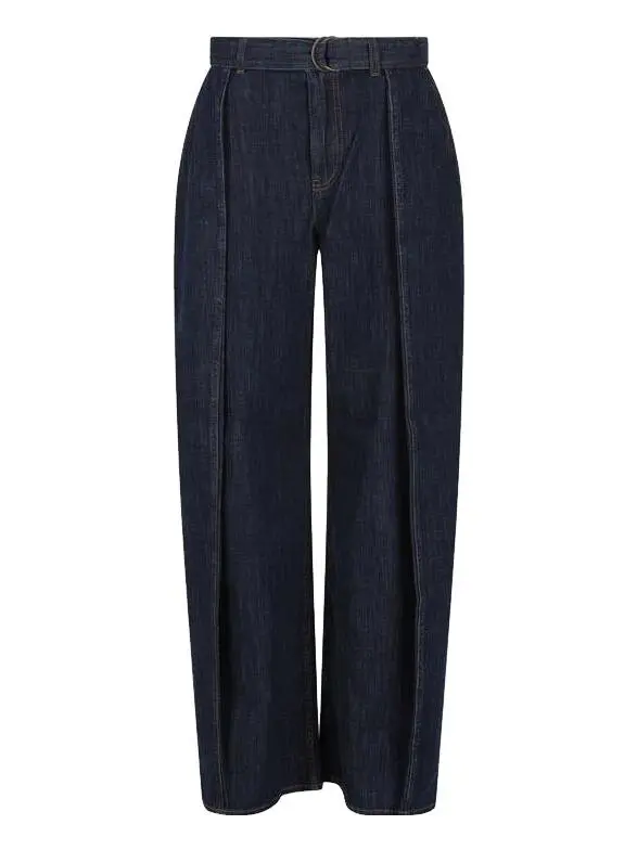 Loewe Loose Fit Pleated Jeans - Indigo Blue