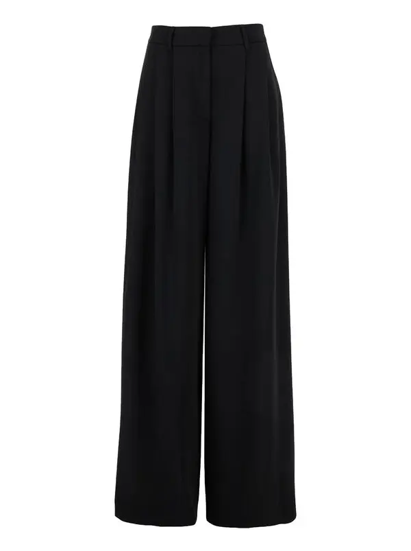 PLAIN Wide-leg Cady Pants - Black
