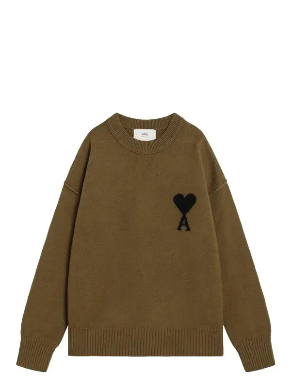 Ami Bronze De Coeur Jumper - Brown