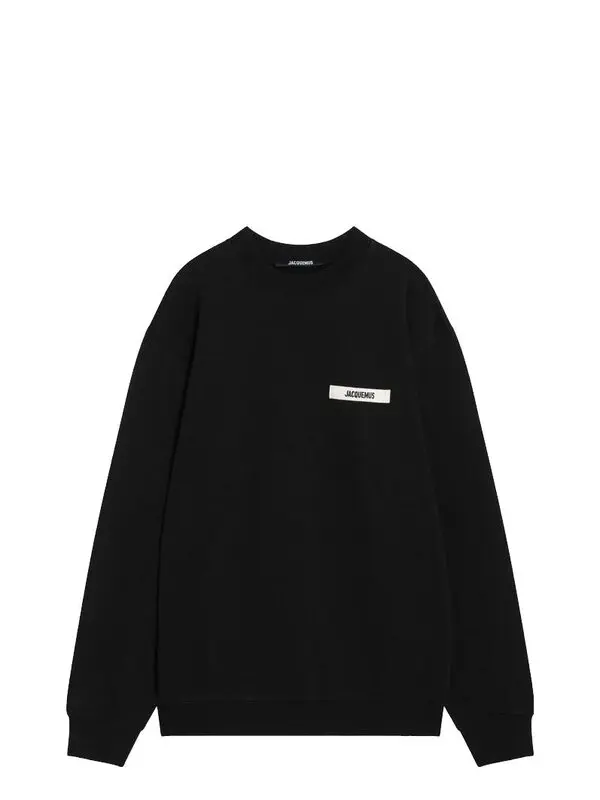 Jacquemus Cotton Crewneck Sweatshirt - Black