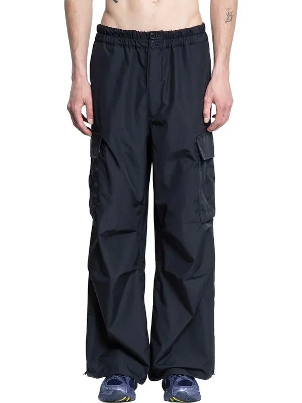 KUON Nylon Cargo Trousers - Black