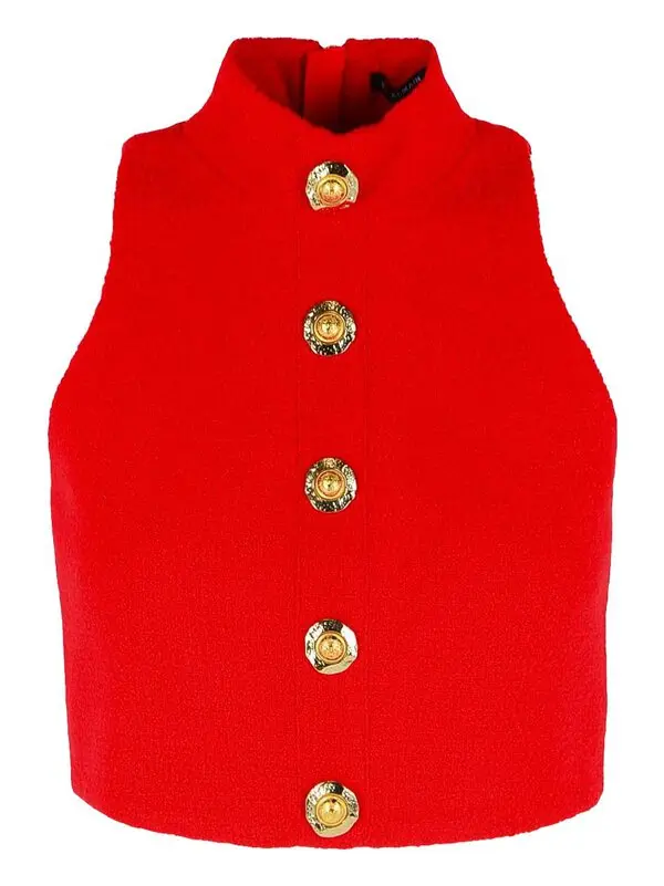 Balmain Virgin Wool Top - Red