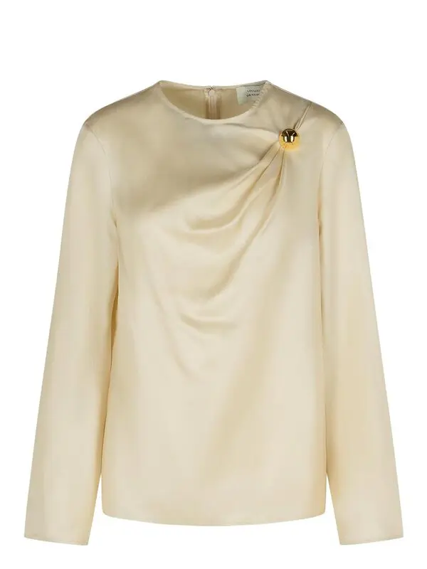 Loulou De Saison Azae Draped Blouse - Beige