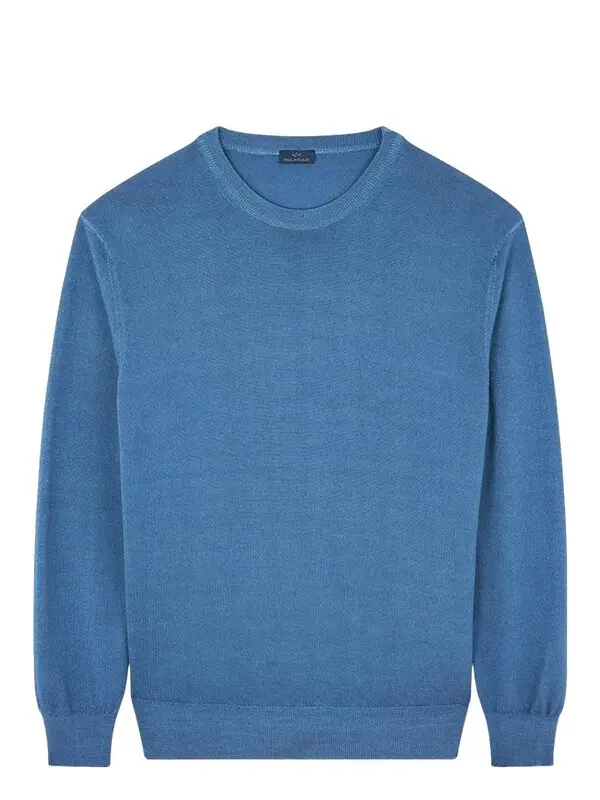 Paul & Shark Fine Ribbed Wool Sweater - Blue