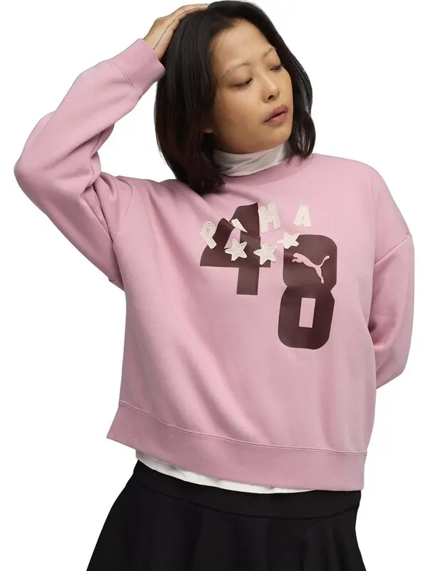 PUMA Essentials Double Up Crew Neck Sweatshirt - Pink
