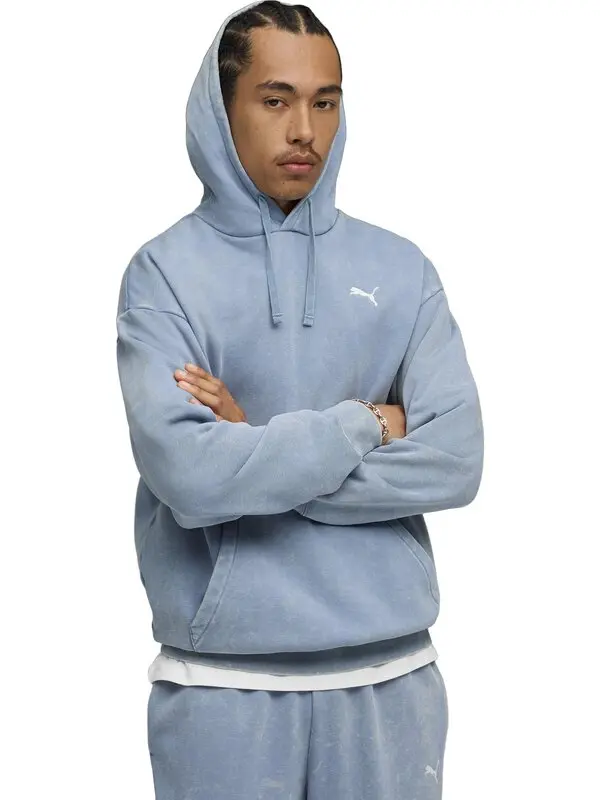 PUMA Elevated Essentials Acid Wash Fleece Hoodie - Blue