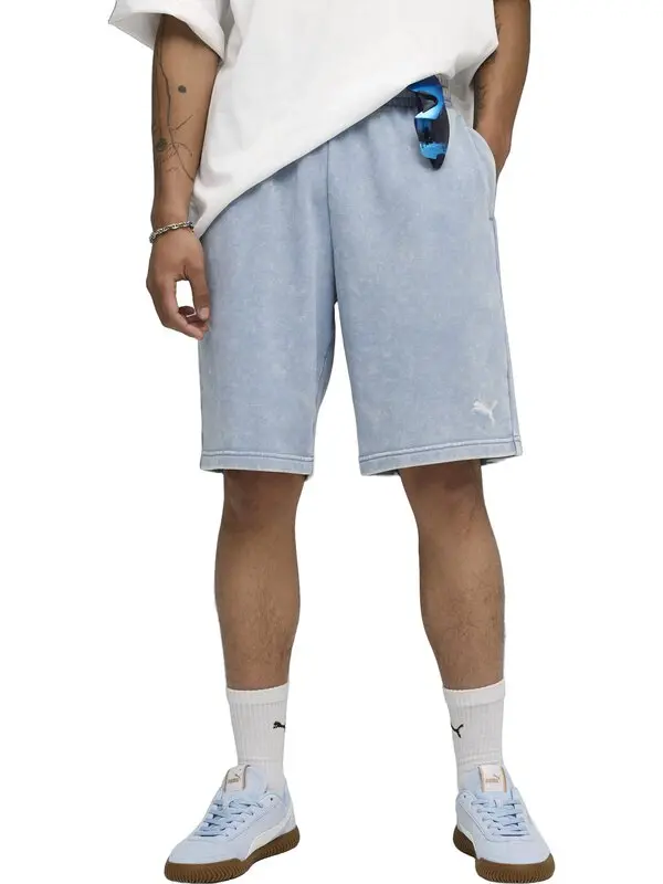 PUMA Essentials Elevated Acid Wash Shorts - Blue