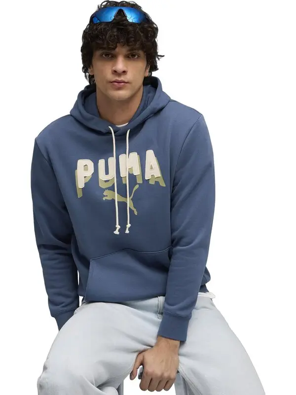PUMA Essentials Double Up Fleece Hoodie - Blue