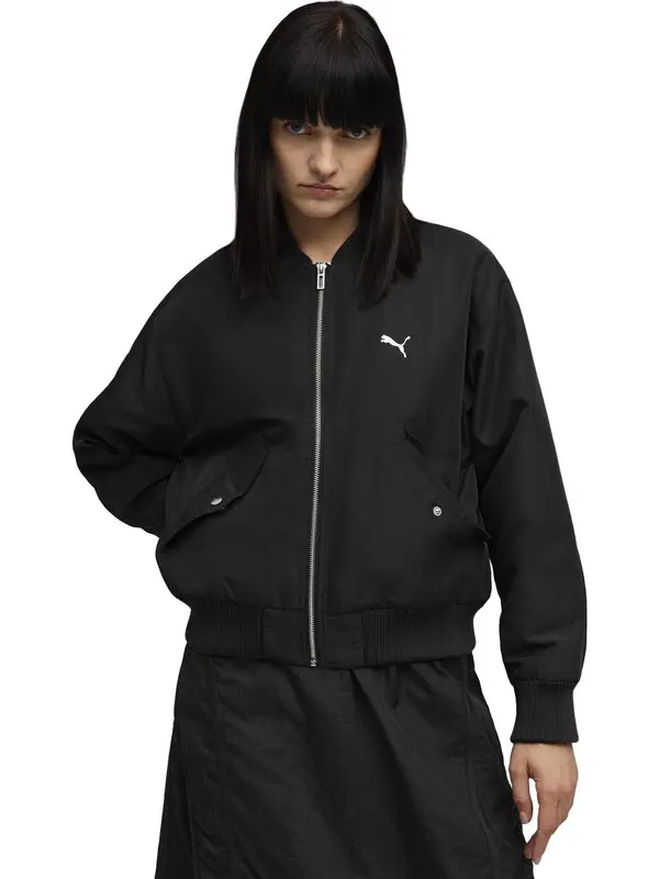 PUMA T7 Satin Bomber Jacket - Black