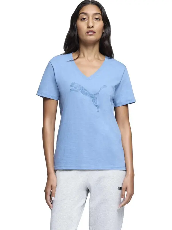 PUMA Graphic V-neck T-shirt - Blue