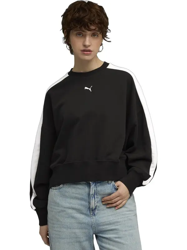 PUMA T7 Oversized Crew Neck Sweatshirt - Black