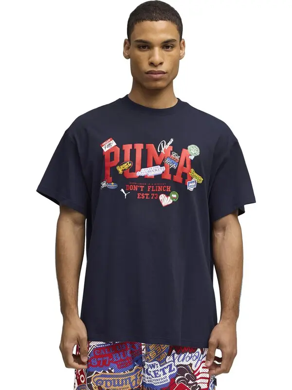 PUMA Sticker Pack Basketball T-shirt - Blue