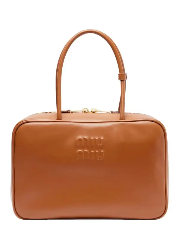 Miu Miu Beau Leather Tote - Brown