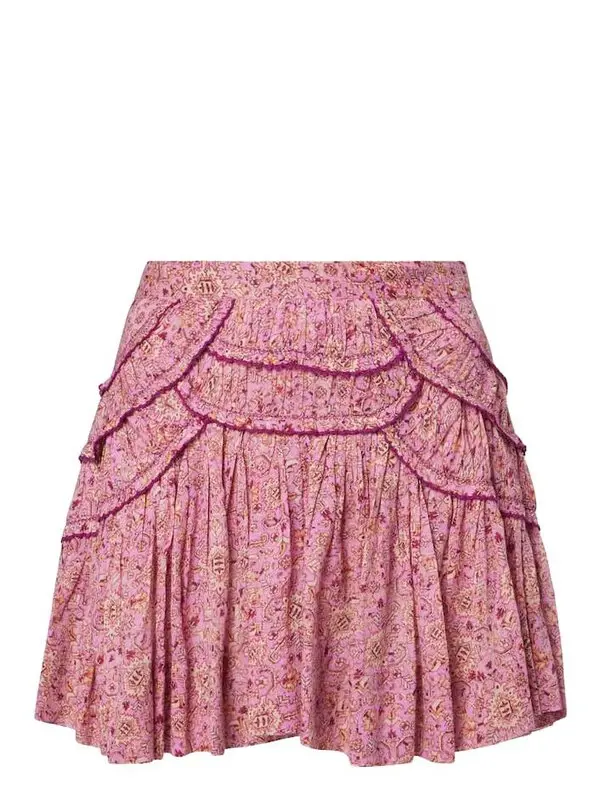 MARANT ETOILE Ceola Printed Ruffled Cotton Skirt - Pink
