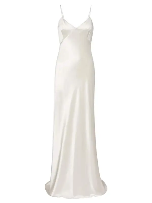 Max Mara Silk Satin Gown - White