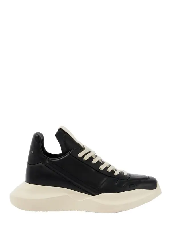 Rick Owens Geth Runner Leather Sneakers - Black
