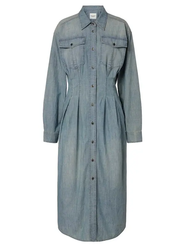 MARANT ETOILE Nolwen Chambray Shirt Dress - Blue